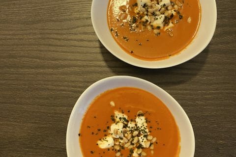 Soupe froide aux poivrons rouges au Thermomix - Cookomix
