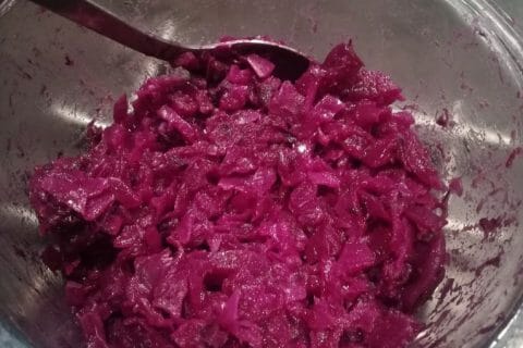 Chou rouge, lardons et pommes au Thermomix - Cookomix