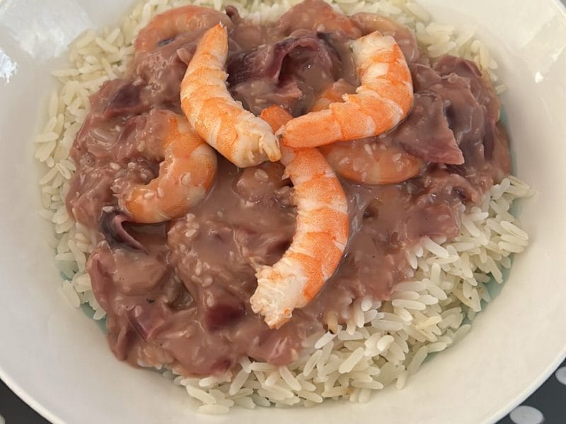 Crevettes miel sésame au lait de coco au Thermomix - Cookomix