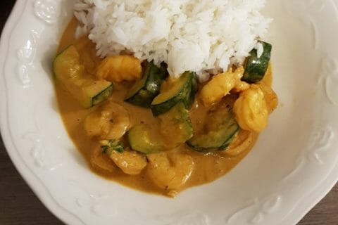 Curry de crevettes au lait de coco au Thermomix - Cookomix