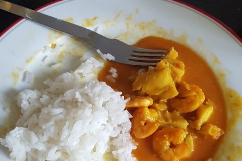 Curry de crevettes au lait de coco au Thermomix - Cookomix