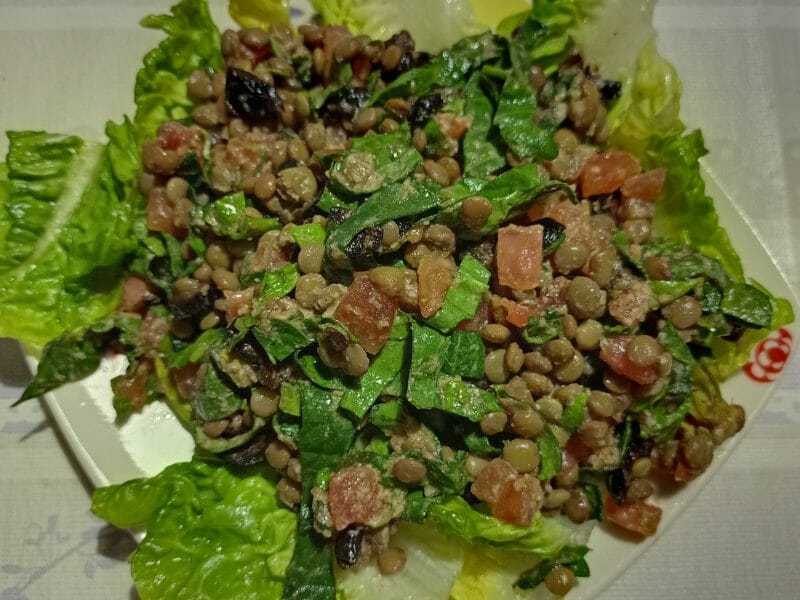 Salade de lentilles à la grecque au Thermomix - Cookomix