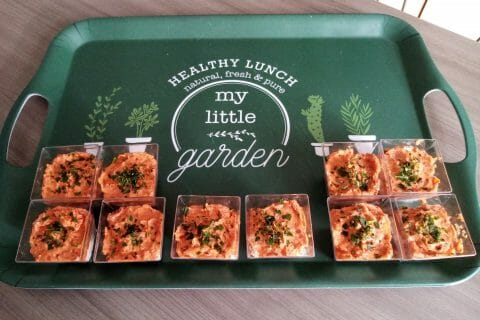 Verrines mousse de jambon & pesto de tomates au Thermomix - Cookomix