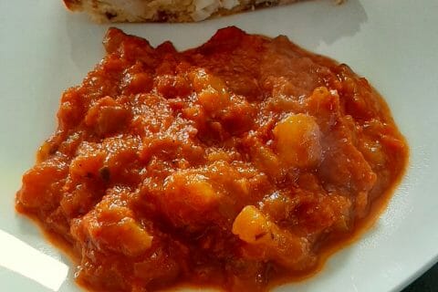 Concombre cuit lardons tomate paprika au Thermomix - Cookomix