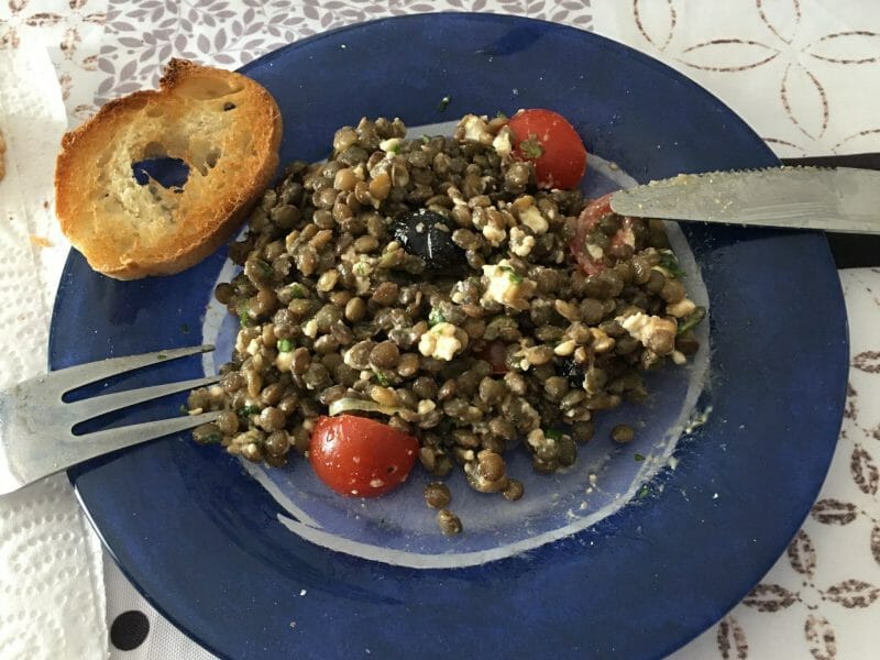 Salade de lentilles à la grecque au Thermomix - Cookomix