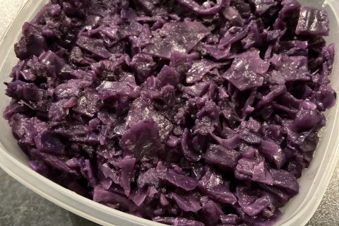 Chou rouge, lardons et pommes au Thermomix - Cookomix