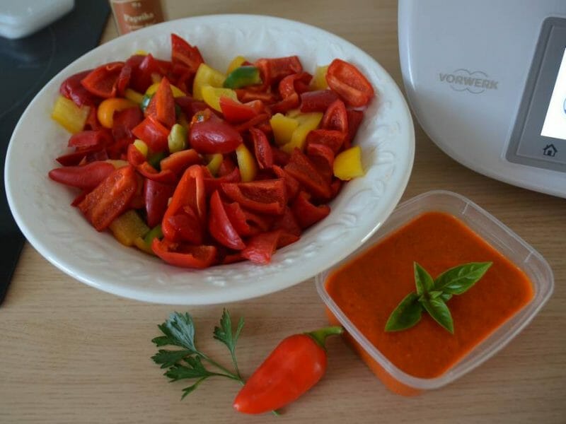 Coulis de poivrons rouges au Thermomix - Cookomix