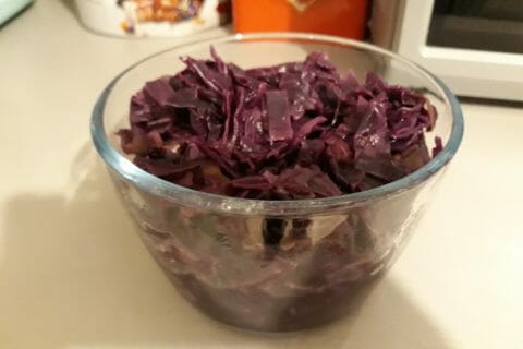Chou rouge, lardons et pommes au Thermomix - Cookomix