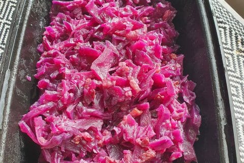 Chou rouge, lardons et pommes au Thermomix - Cookomix