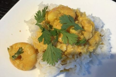 Curry de crevettes au lait de coco au Thermomix - Cookomix