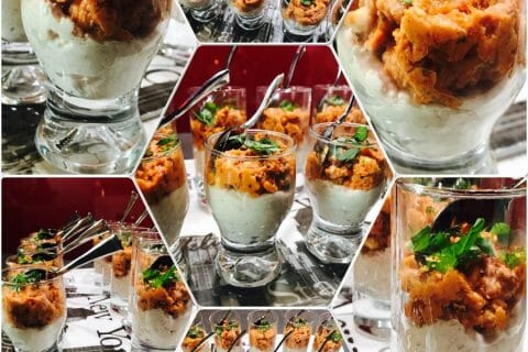 Verrines mousse de jambon & pesto de tomates au Thermomix - Cookomix